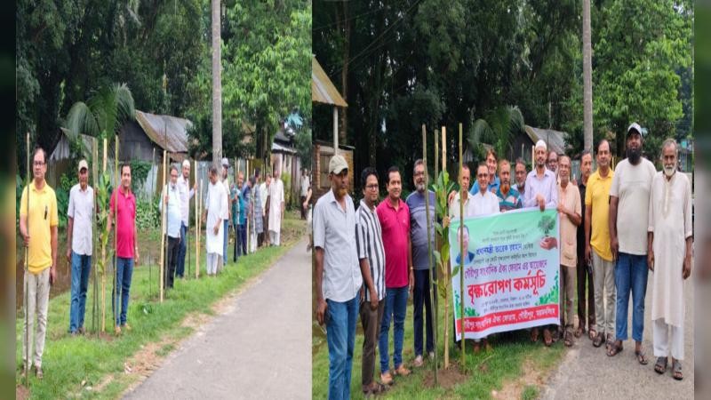 সরকারের ২৫ কোটি বৃক্ষরোপণ কর্মসূচির অংশ হিসেবে গৌরীপুর সাংবাদিক ঐক্য ...